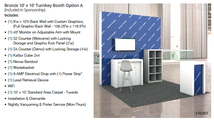 Bronze 10' x 10' Turnkey Booth Option A rental options for AWS re:Invent