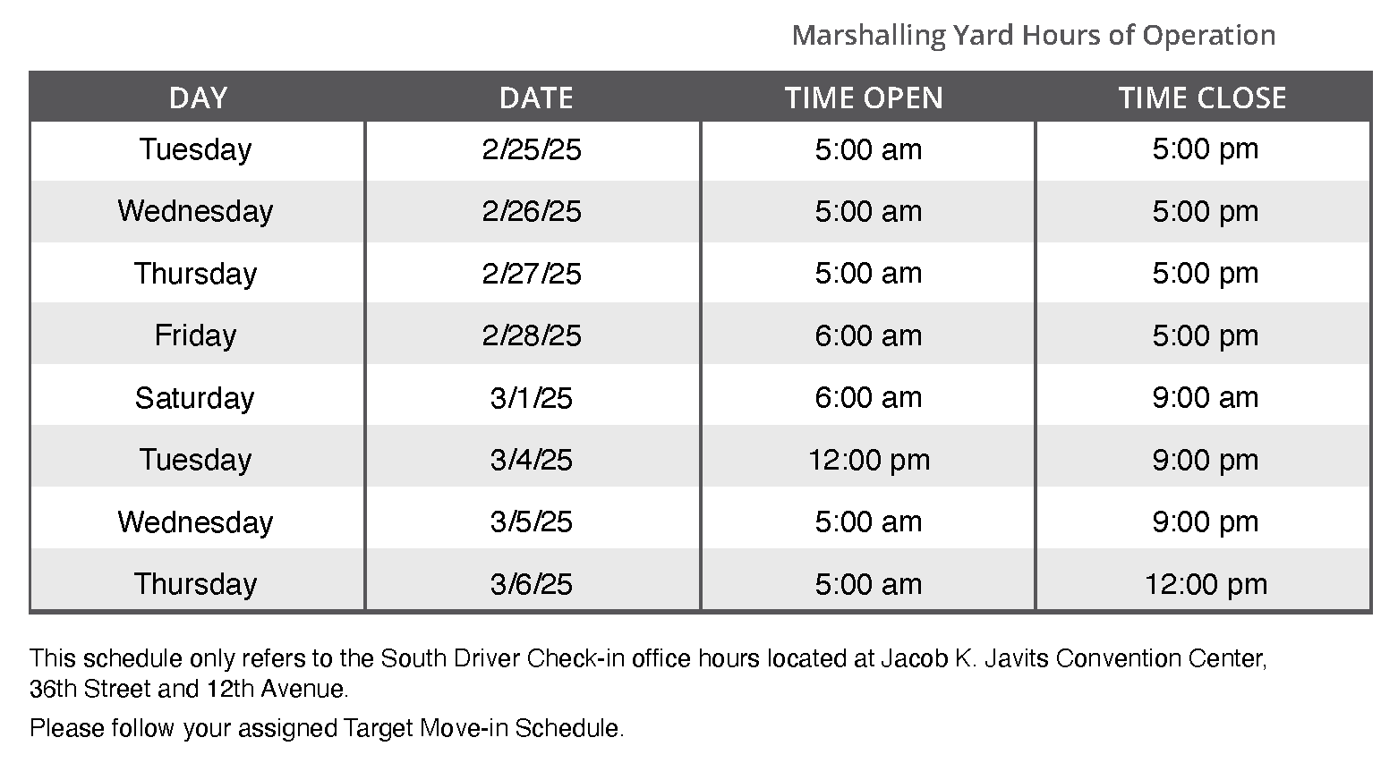 What time is the target move-in system at Toy Fair?