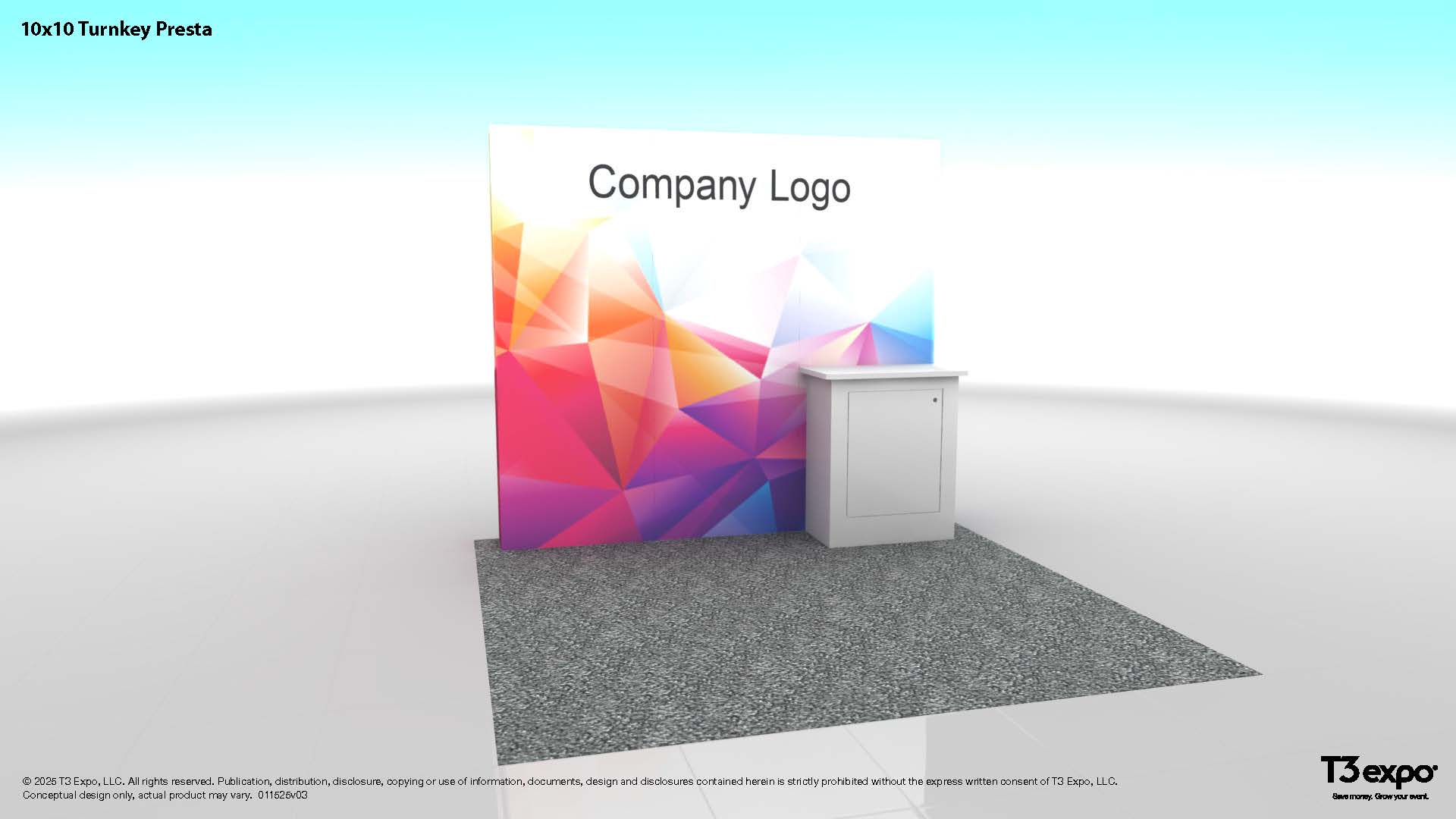 Gold Booth Rental − 10 x 10 Opt. B